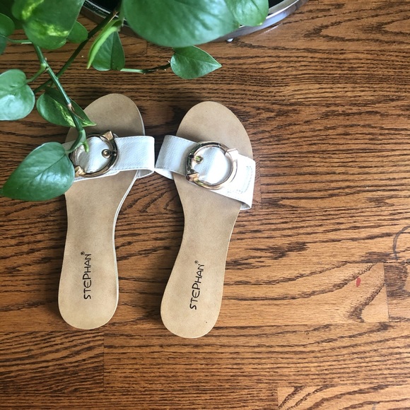 Stephan | Shoes | Stephan White Sandals Sizes 37 | Poshmark